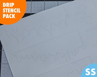 14 Dripping Vinyl Stencils, Dripping Stencil Kit, Stencils for Custom ...