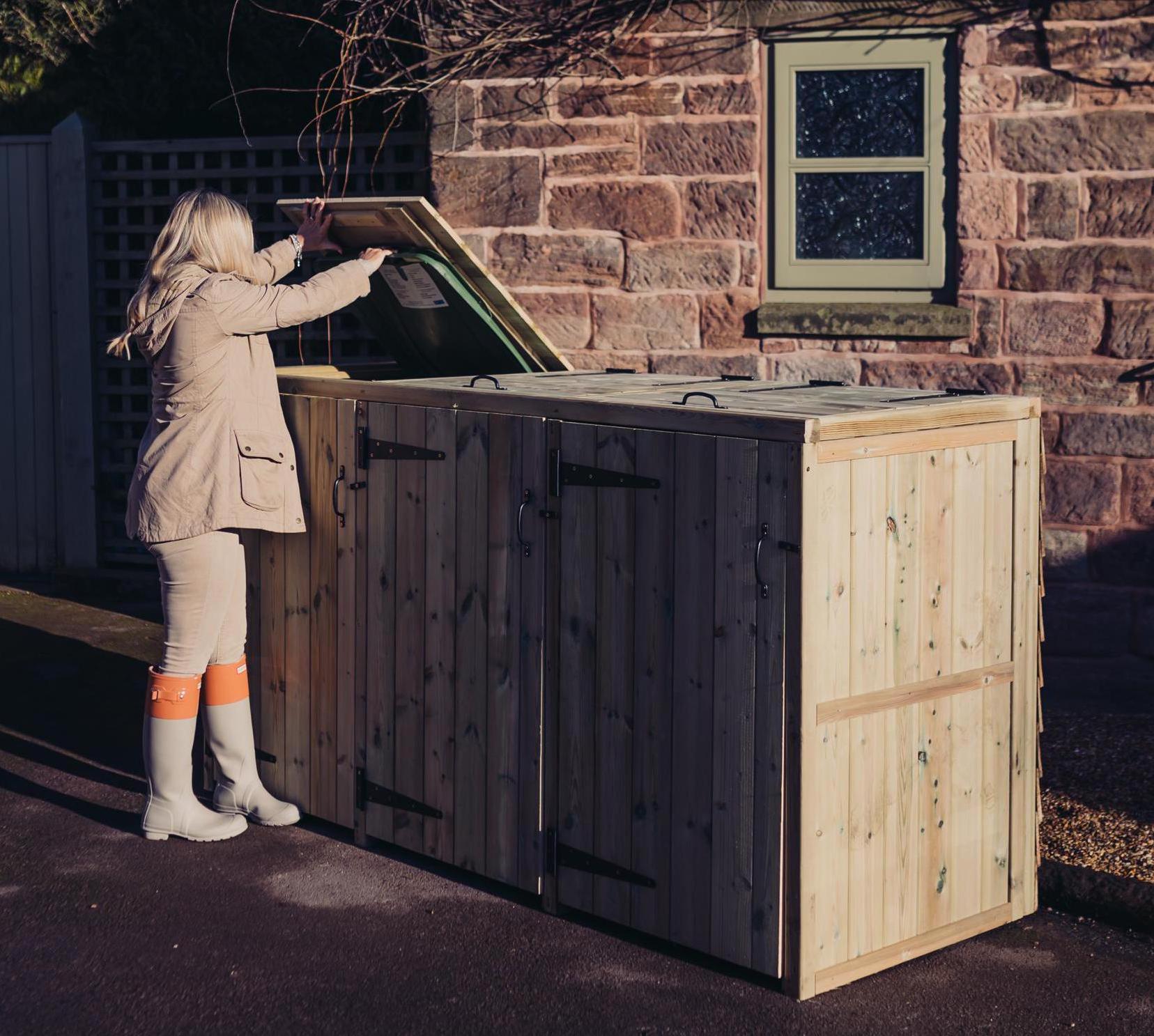 Bin Store, Triple Wheelie Bin Storage - Etsy UK