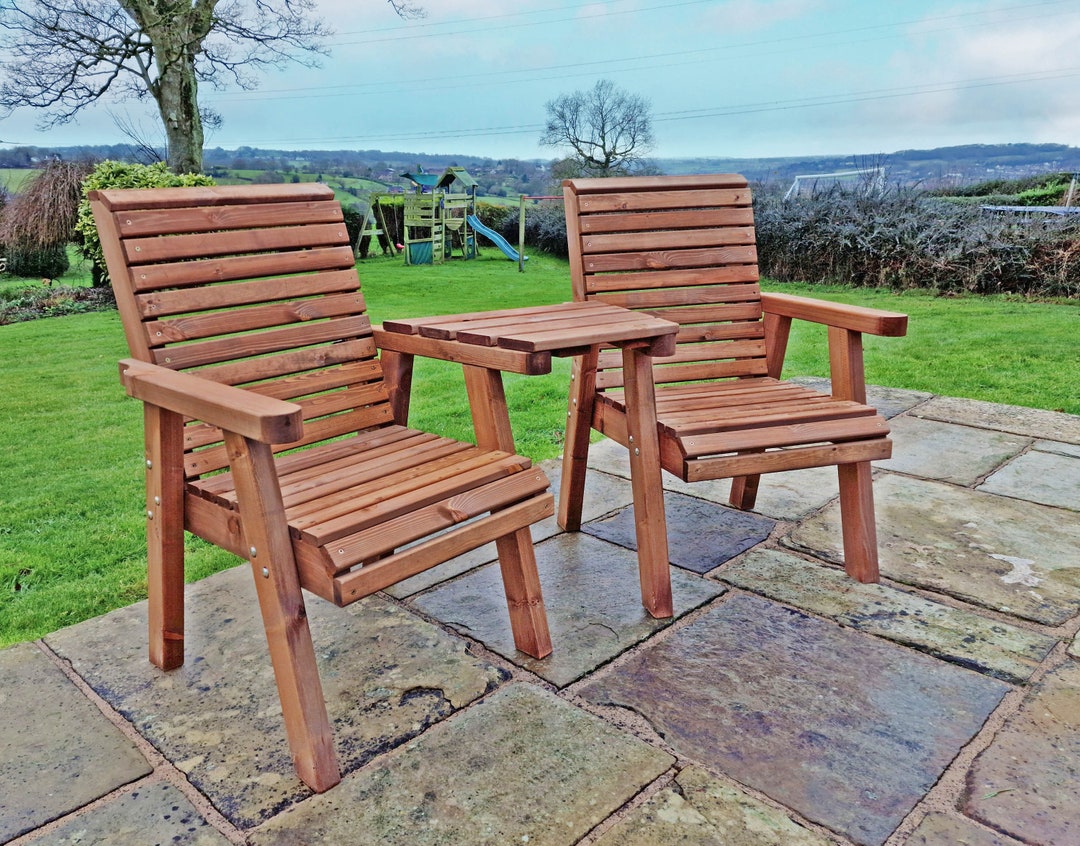 Wooden Love Seats Garden Chairs Loveseat - Etsy UK