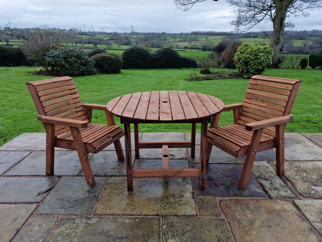 Round Table and 2 Chairs Set - Etsy UK