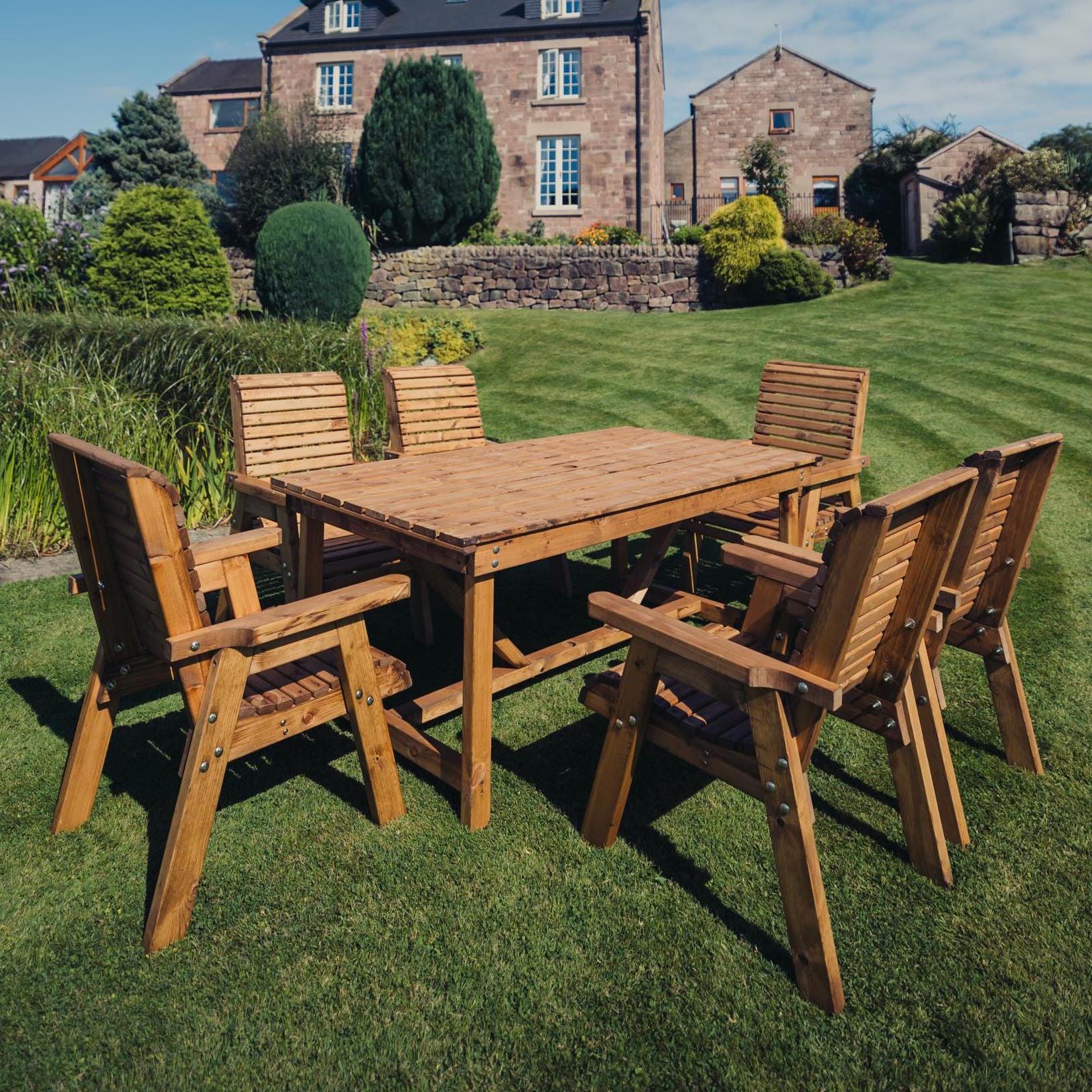 Charles taylor wooden garden dining set 6 seater store