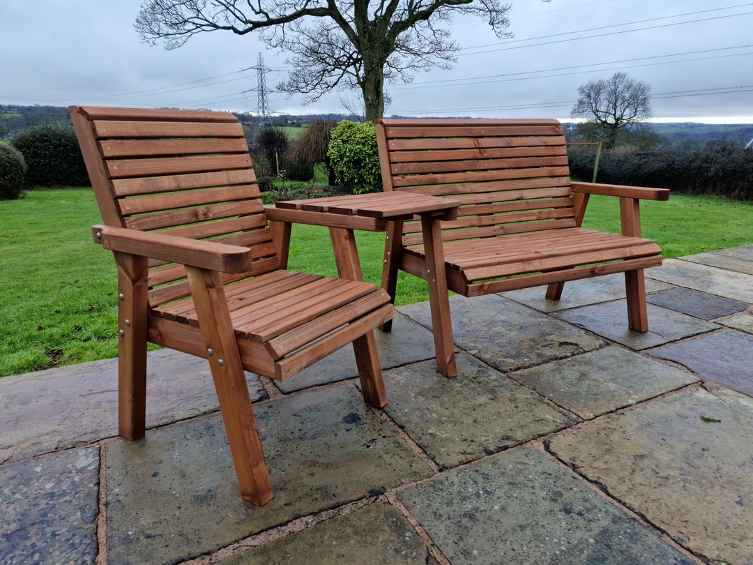 Wooden Bench and Chair Set Sits 3 - Etsy UK