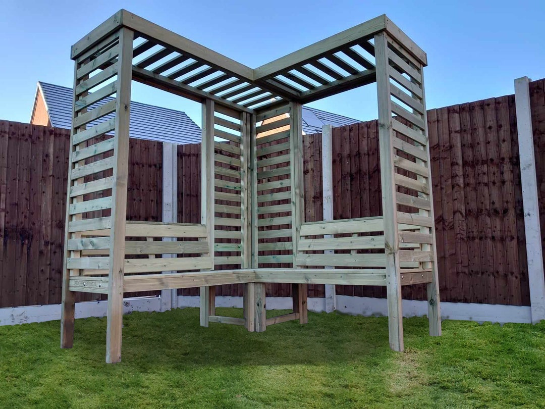 Garden Arbour, Wooden Arbour, Corner Arbour, Pergola - Etsy