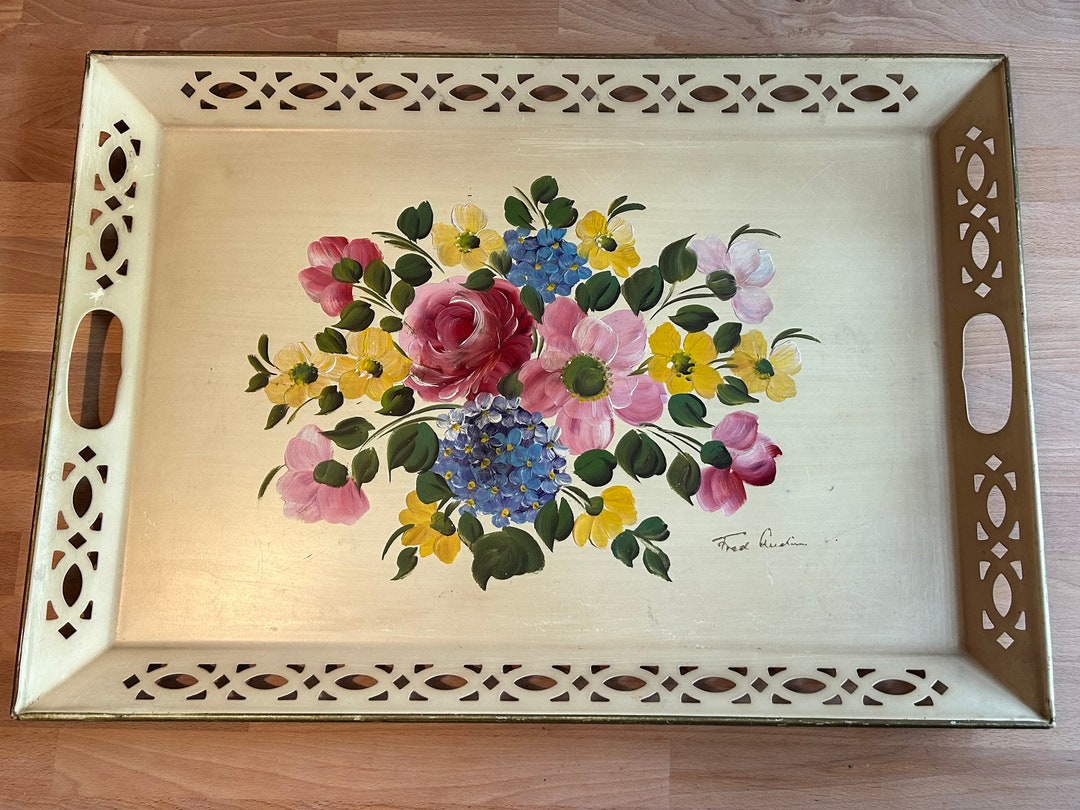 Vintage Fred Austin Metal Serving Tray - Etsy