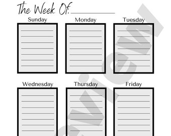 Weekly Planner Landscape Size A5/letter - Etsy