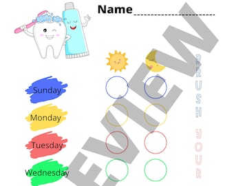 Teeth Brushing Sequencing Chart, Teeth Brushing Visual Aid, Step-by ...