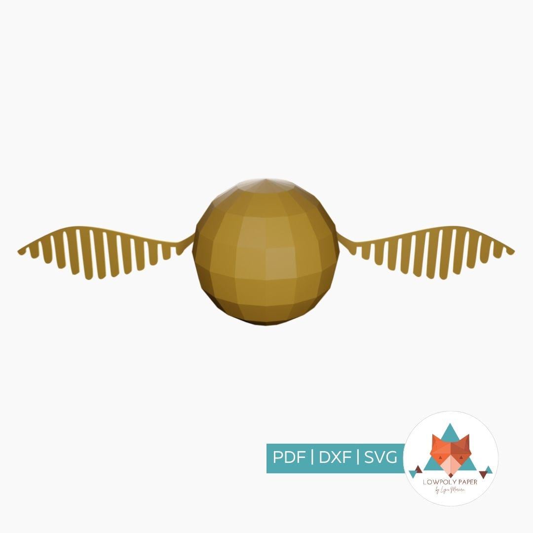 Golden Snitch HP- DIY Papercraft Low Poly (pdf/dxf/svg), Paper Model ...