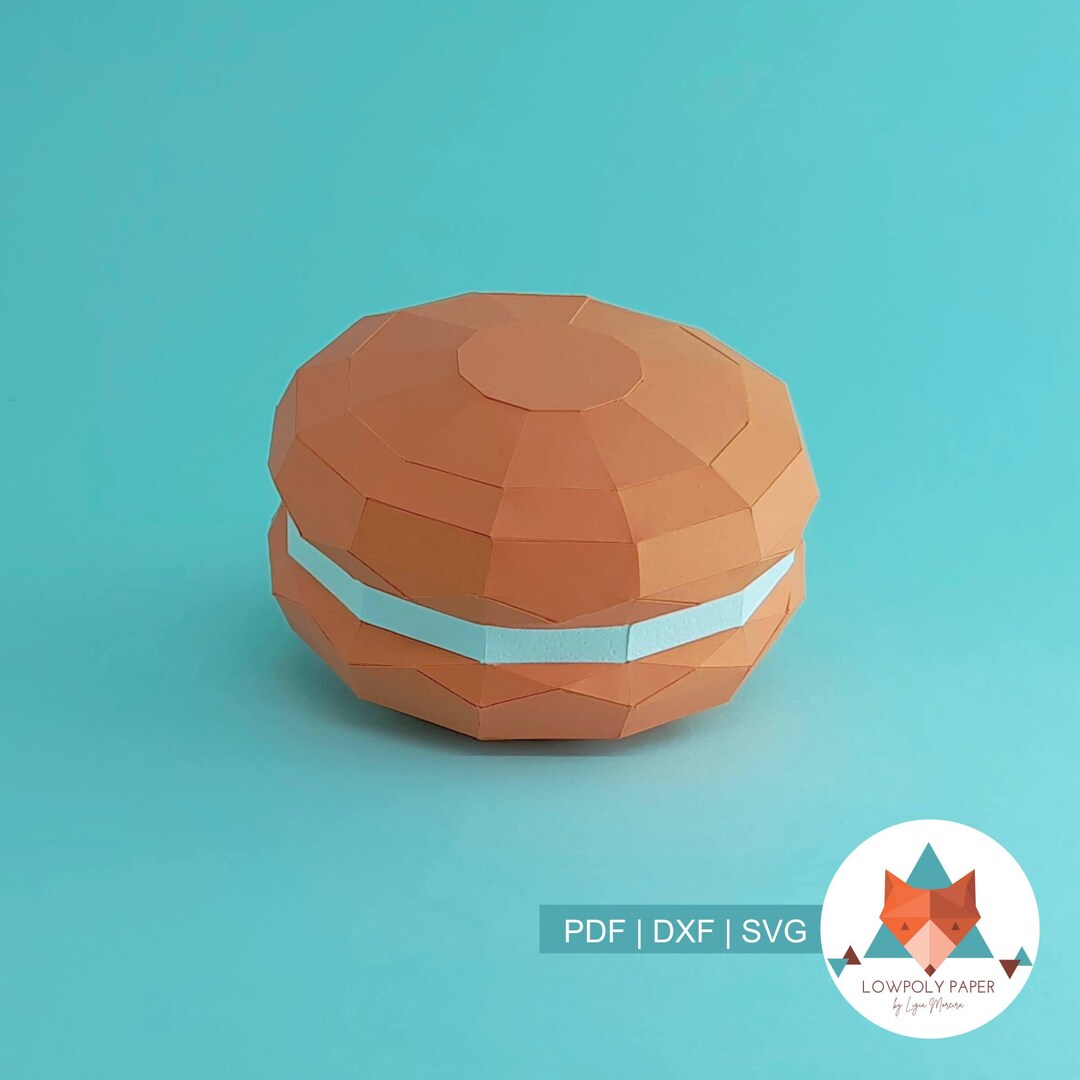 Macaron - DIY Papercraft Low Poly (pdf/dxf/svg), Paper Model, Paper ...