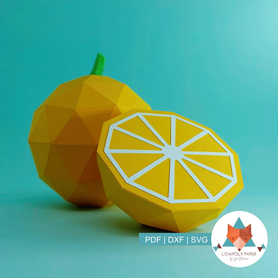 Orange (orange/naranja) - DIY Papercraft Low Poly (pdf/dxf/svg), Paper ...