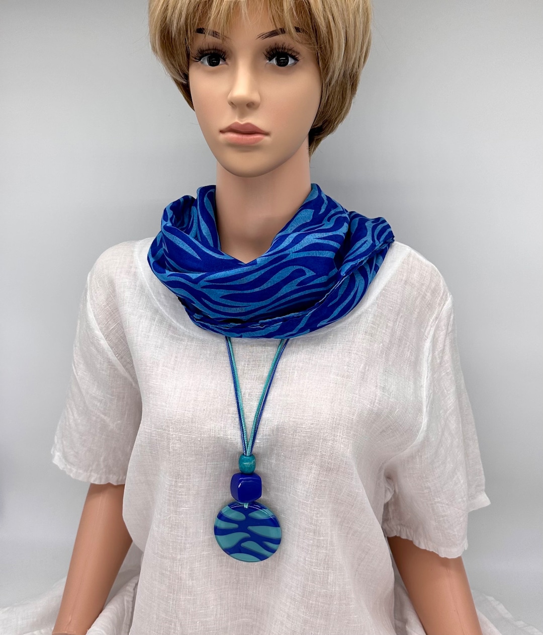 Bright Bold Blue Statement Necklace, Chunky Necklace - Etsy