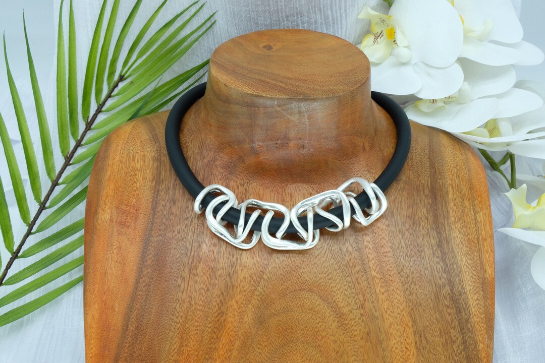 Chunky Bold Stunning Intertwined Chain Statement Necklace. Unique ...