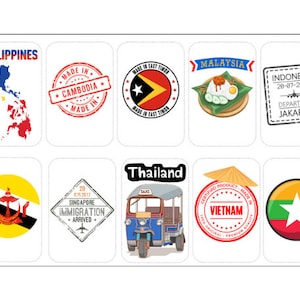 DIGITAL TRAVEL STICKER Digital Download Laptop Sticker South East Asia ...