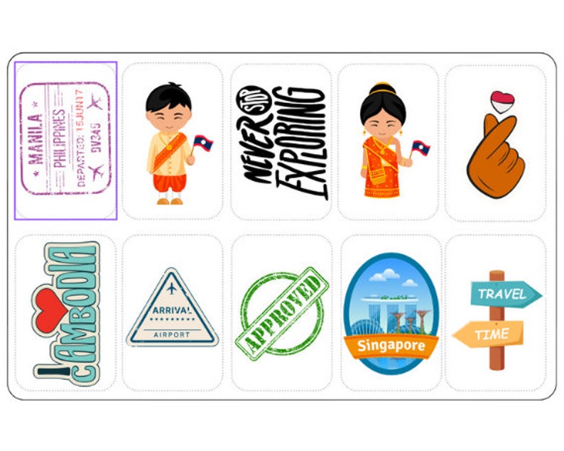 DIGITAL TRAVEL STICKER Digital Download Laptop Sticker South East Asia ...