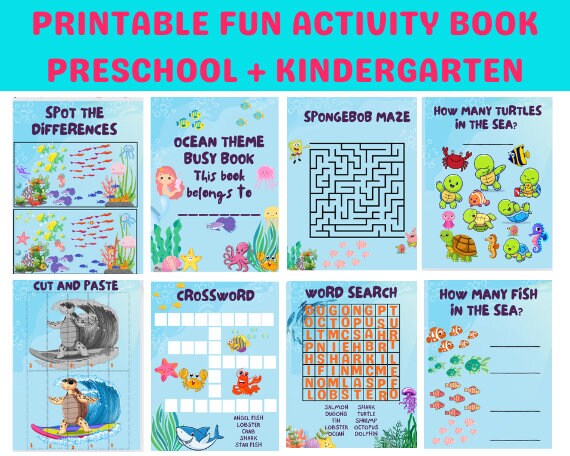 PRINTABLE ACTIVITY BOOK Digital Download Fun Game Book for Kids Busy ...