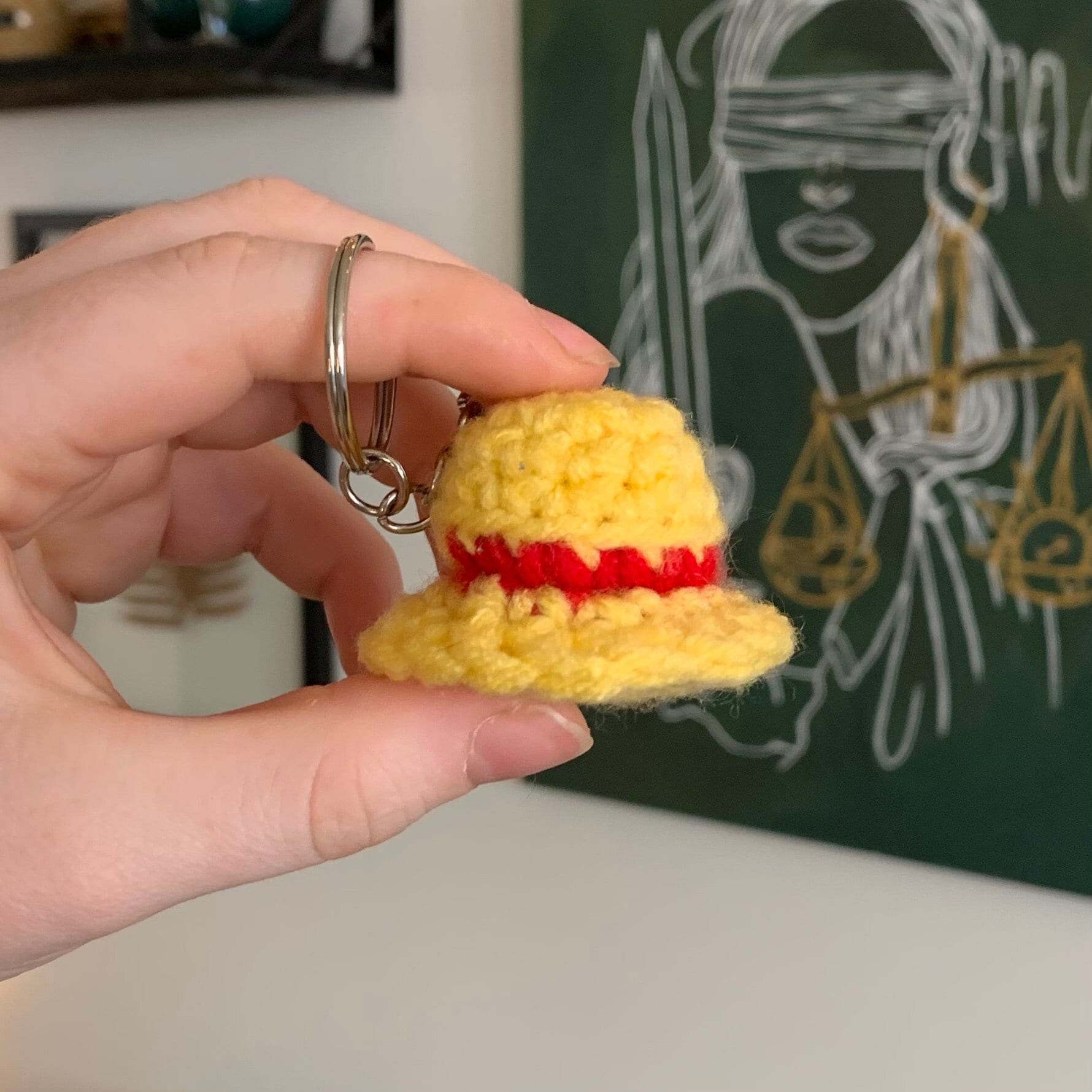 Straw Hat Crocheted Keychain || Handmade Crocheted Keychain || Anime ...