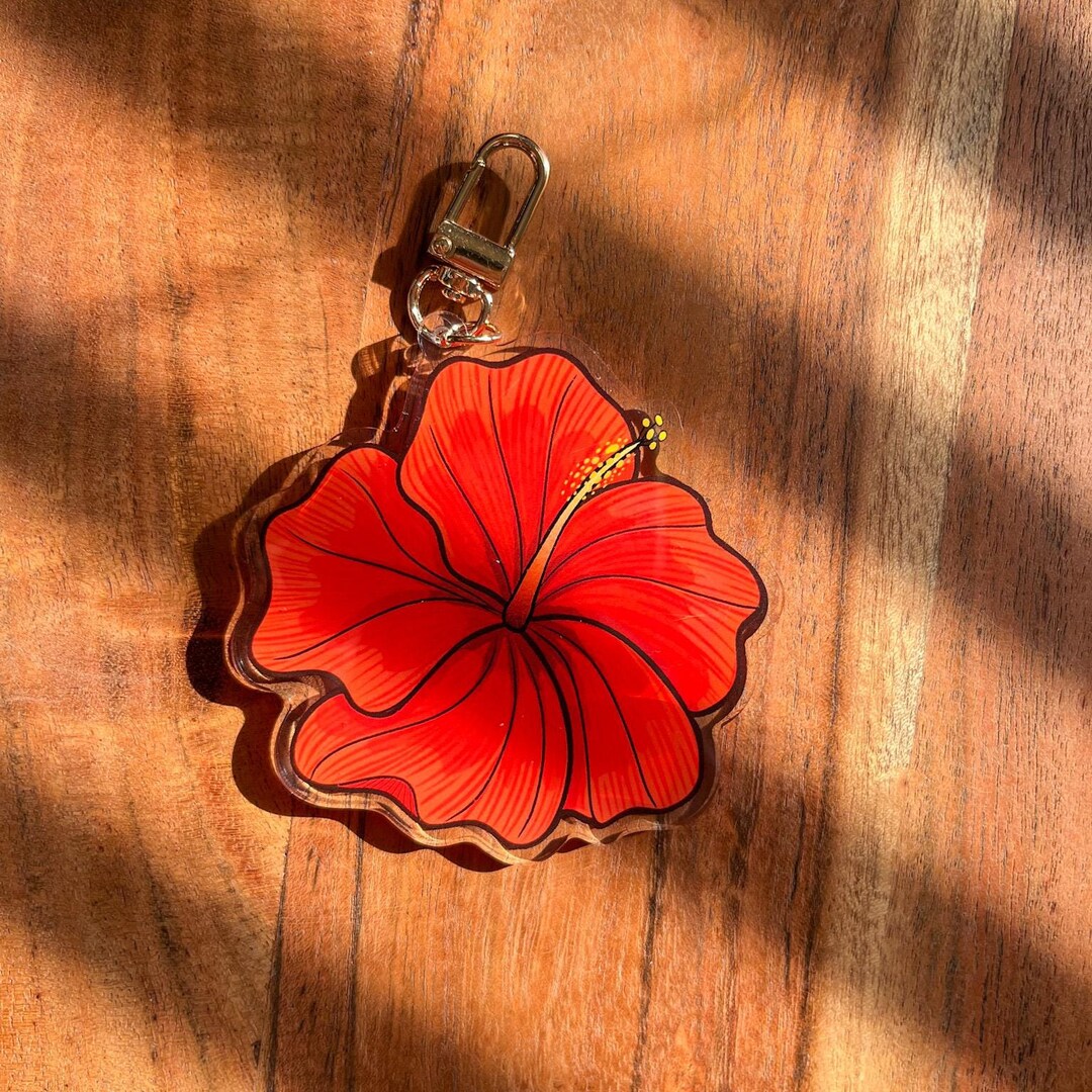 Flor Cayena Keychain | Hibiscus Flower | República Dominicana - Etsy