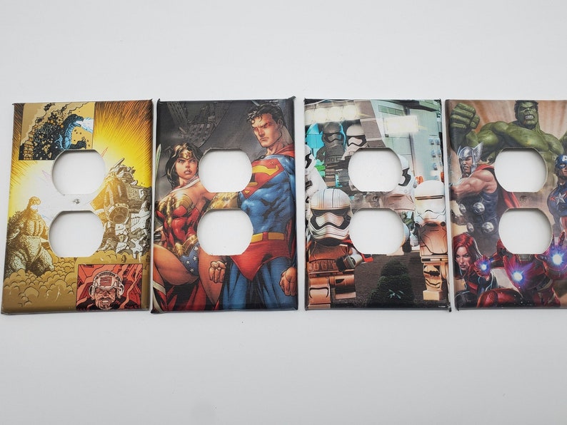 Custom Comic Book, Cartoon Character Outlet Cover Plate - Etsy