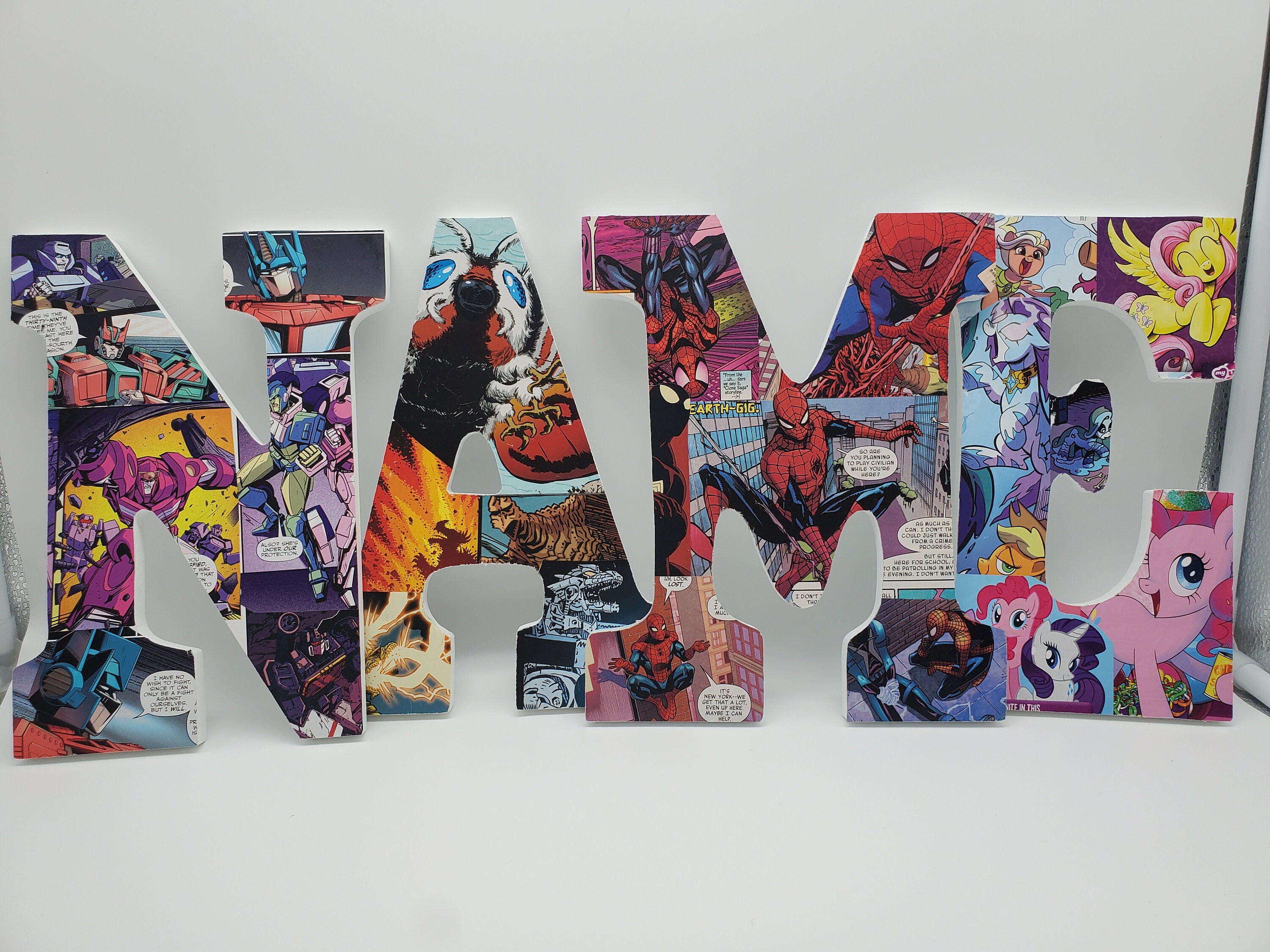 Custom Comic Book, Cartoon Character Individual Wood Letters - Etsy