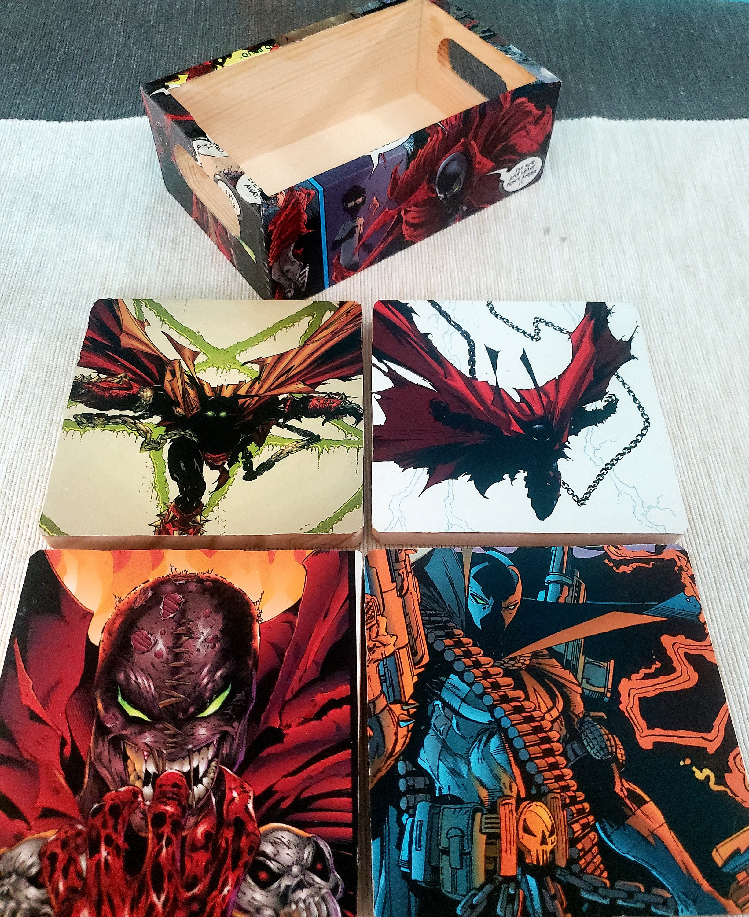 Custom Comic Book Cartoon Character 4pk Coasters and Holder - Etsy