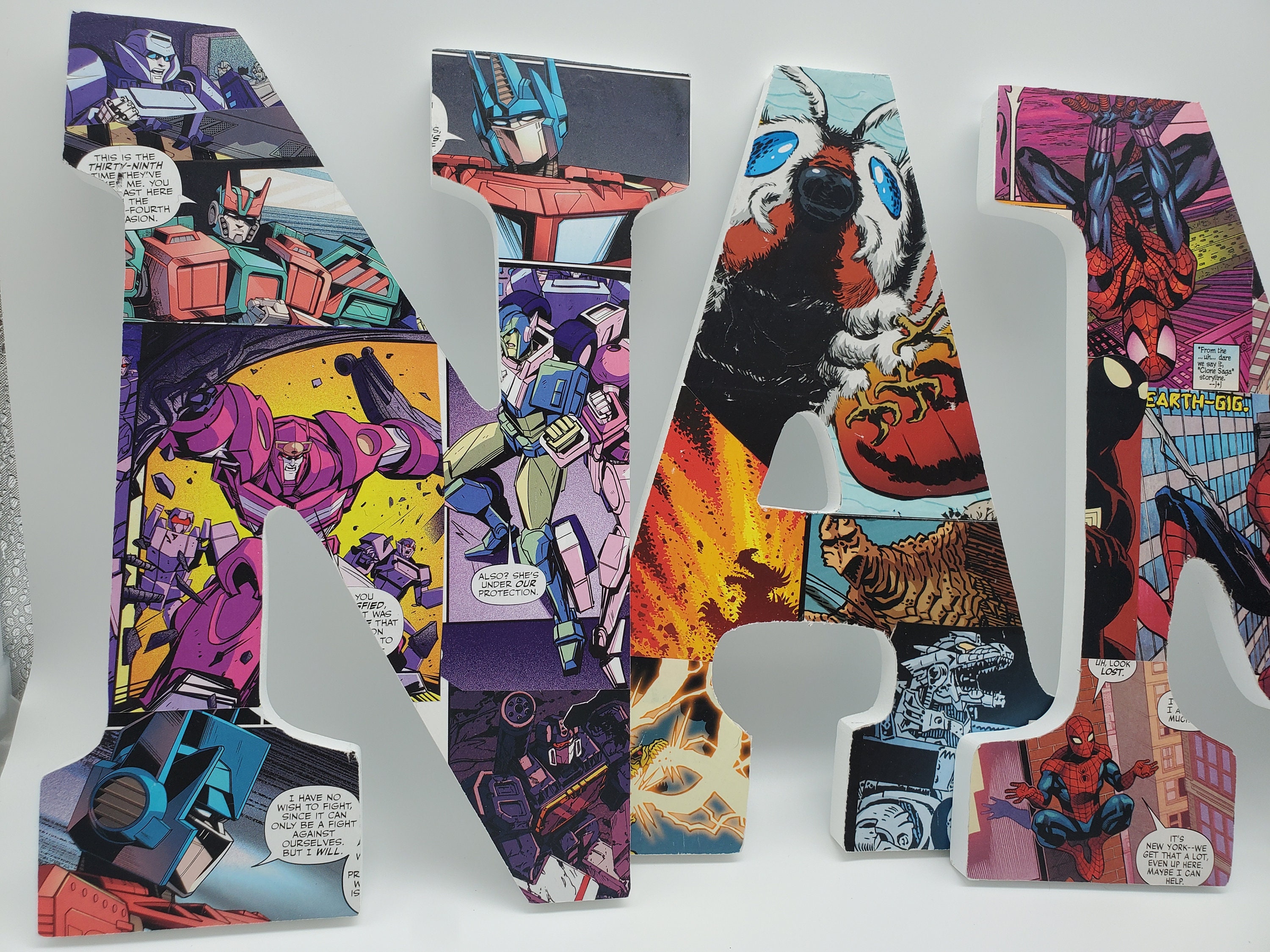 Custom Comic Book, Cartoon Character Individual Wood Letters - Etsy