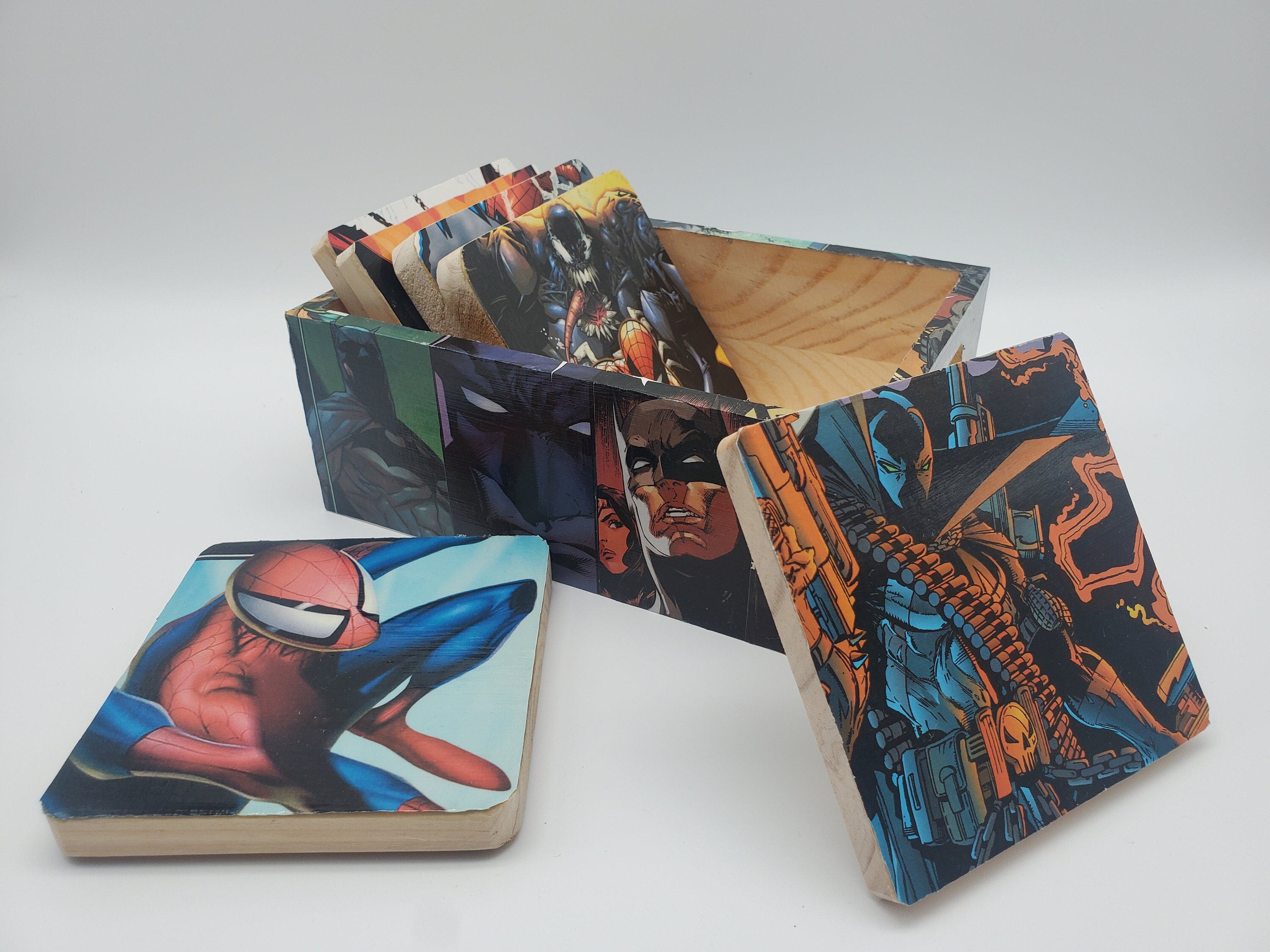 Custom Comic Book, Cartoon Character 6pk Coasters and Holder - Etsy