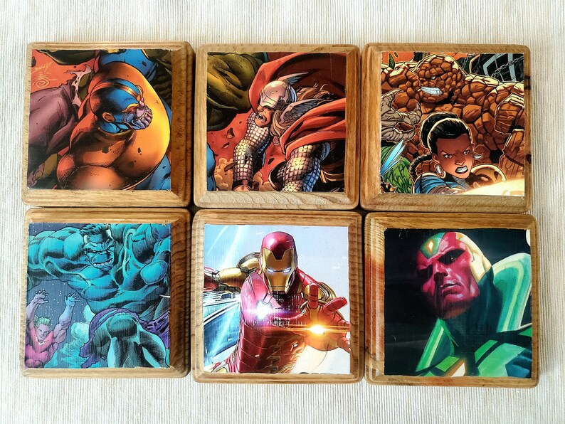 Custom Comic Book Cartoon Character 6pk of Coasters - Etsy