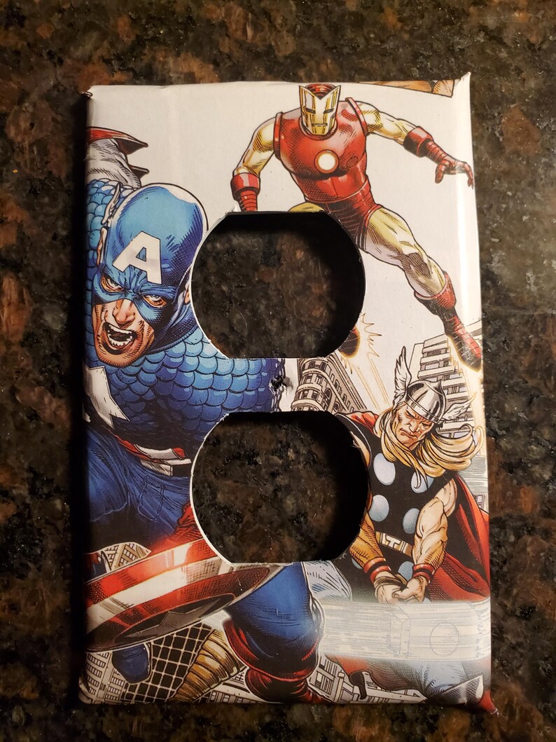 Custom Comic Book, Cartoon Character Outlet Cover Plate - Etsy
