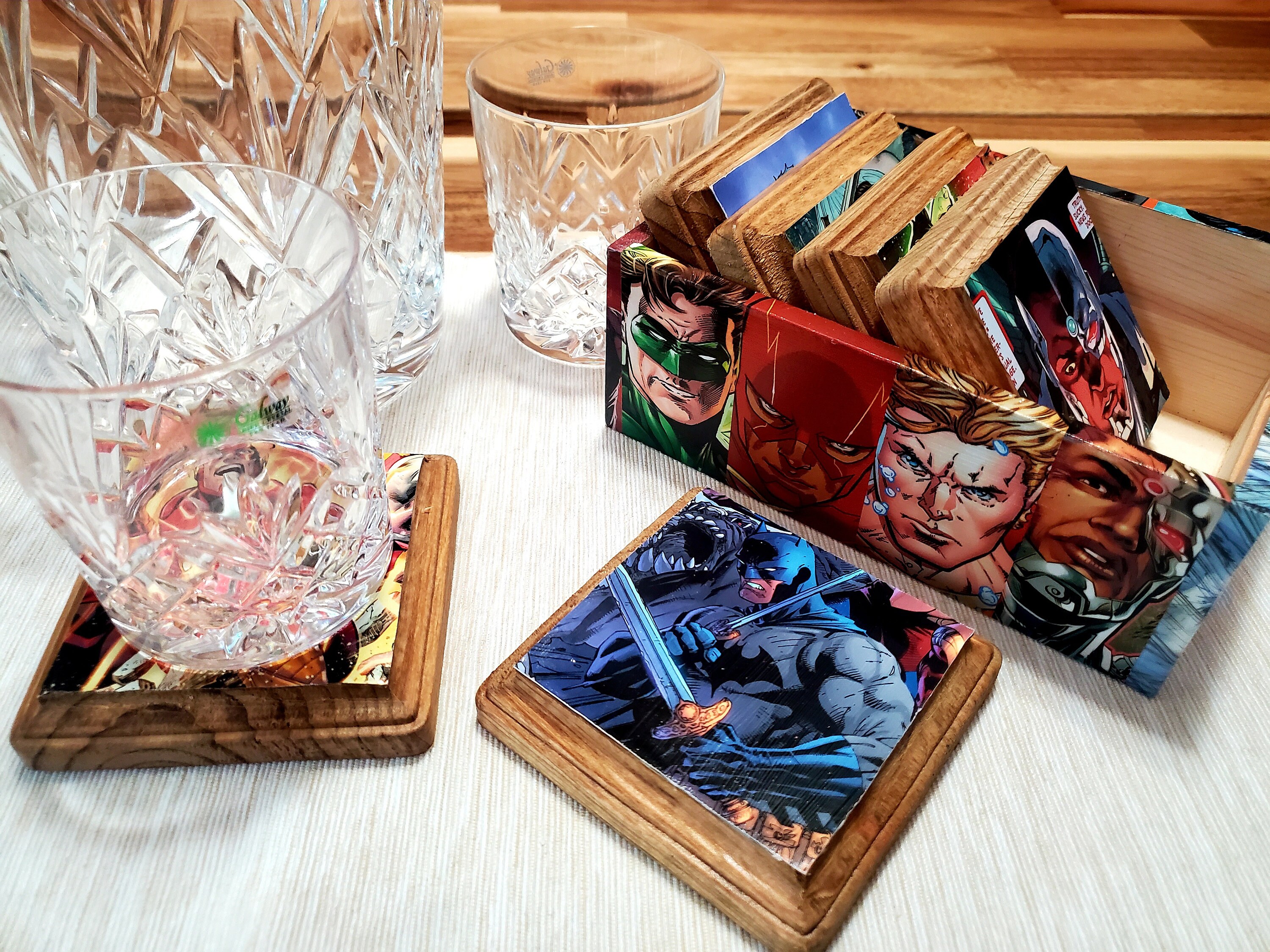 Custom Comic Book, Cartoon Character 6pk Coasters and Holder - Etsy
