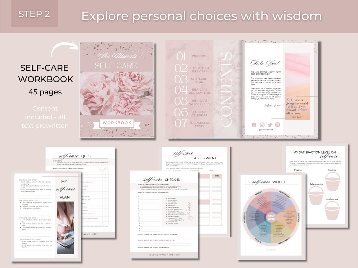 Self-care Toolkit Self-care Templates Self-care Journal - Etsy