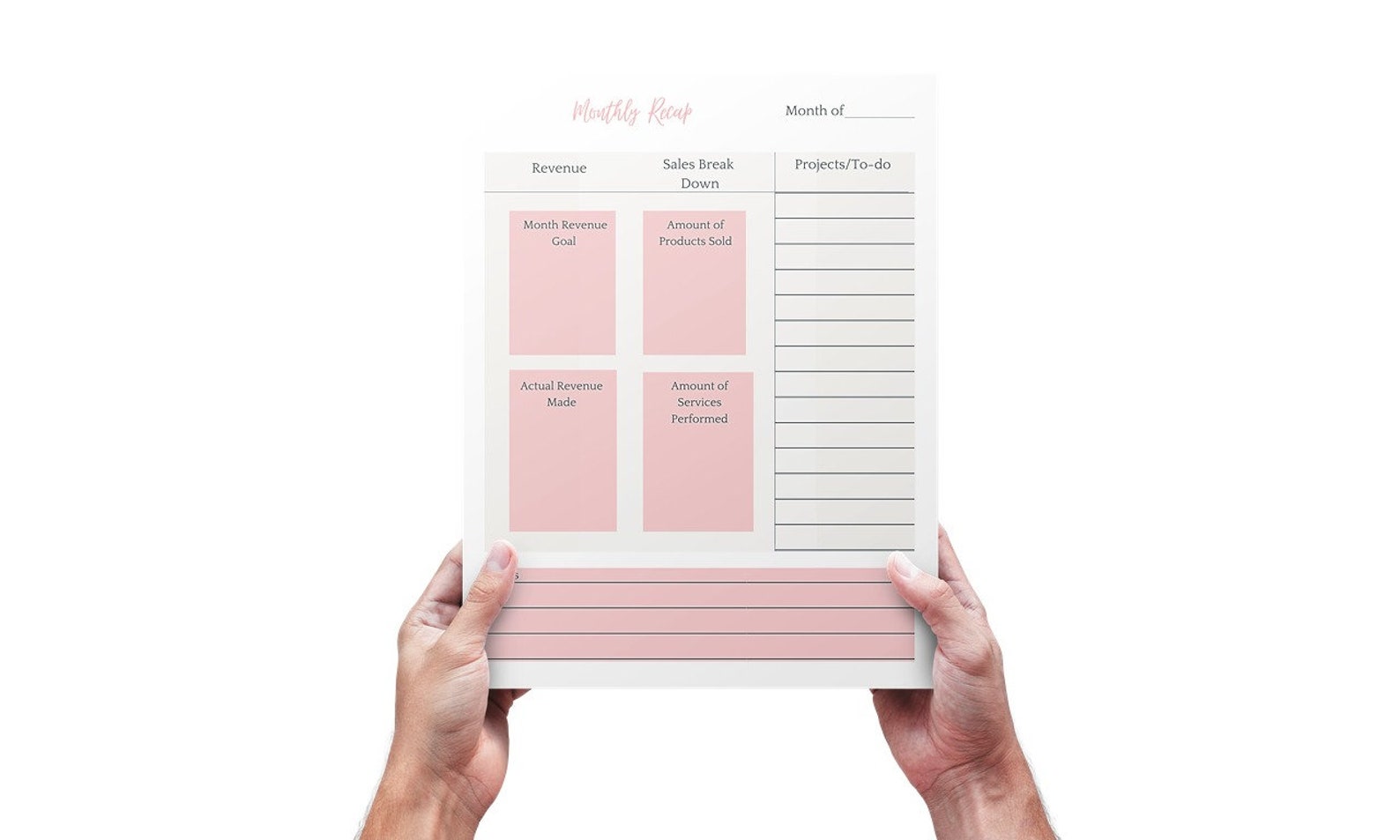 Monthly Goal Planner Revenue Tracker Goal Sheet Solo - Etsy