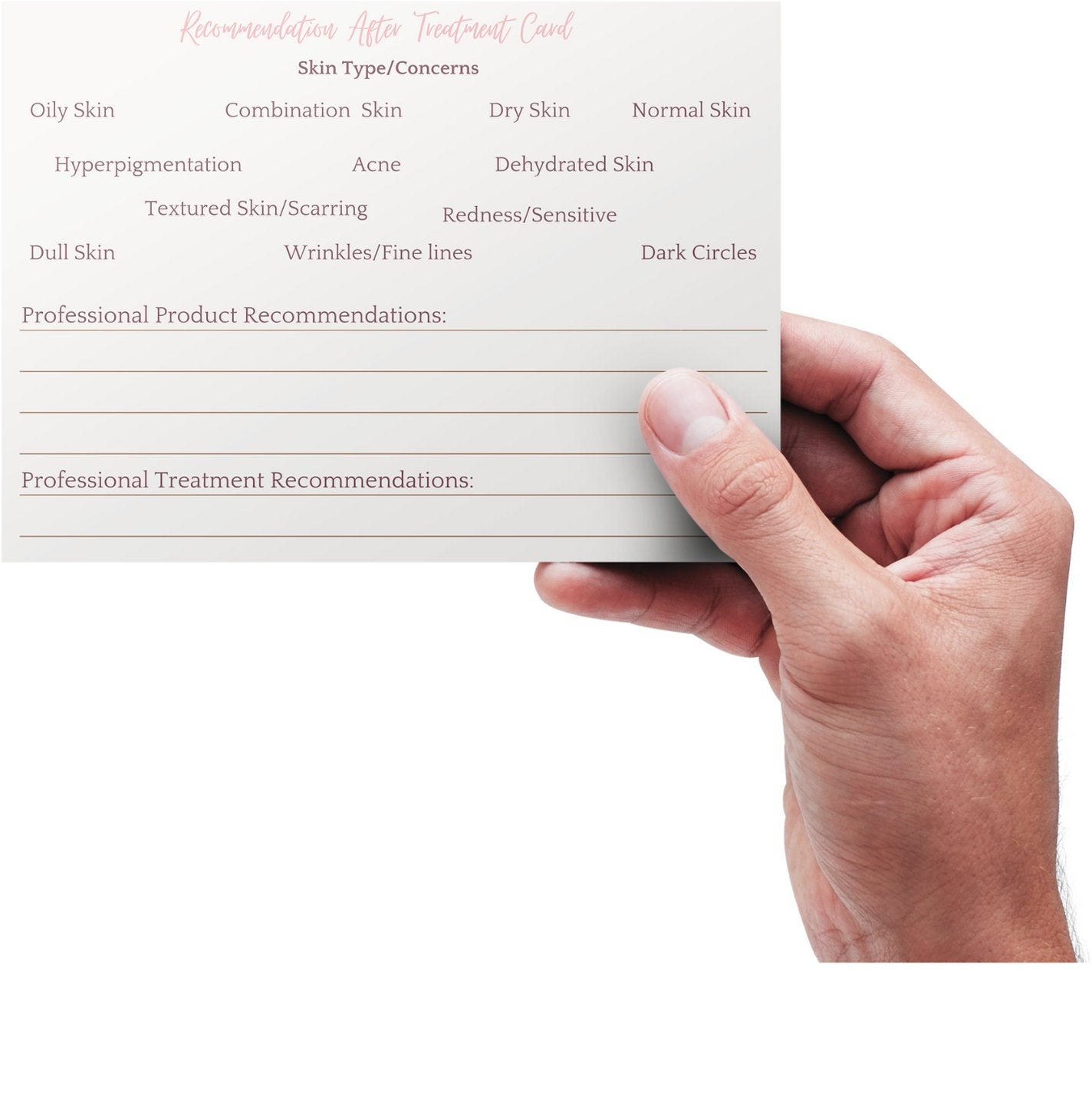Tarjeta de recomendación después del tratamiento / Vistazo rápido ...