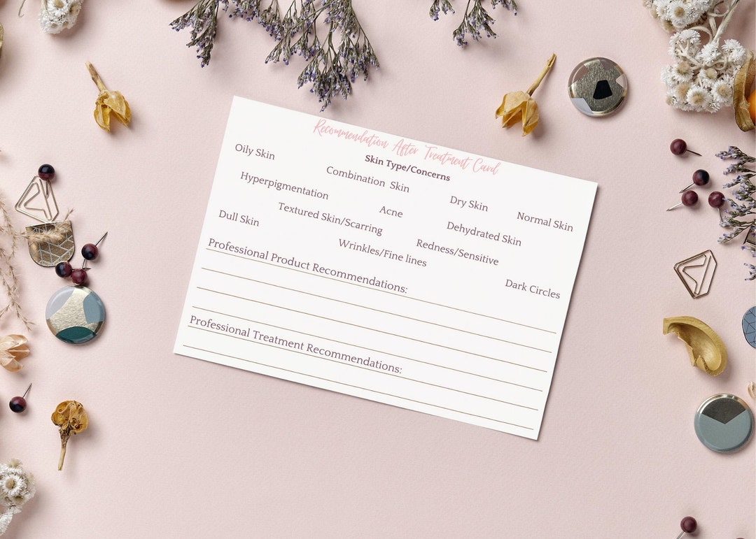 Tarjeta de recomendación después del tratamiento / Vistazo - Etsy España