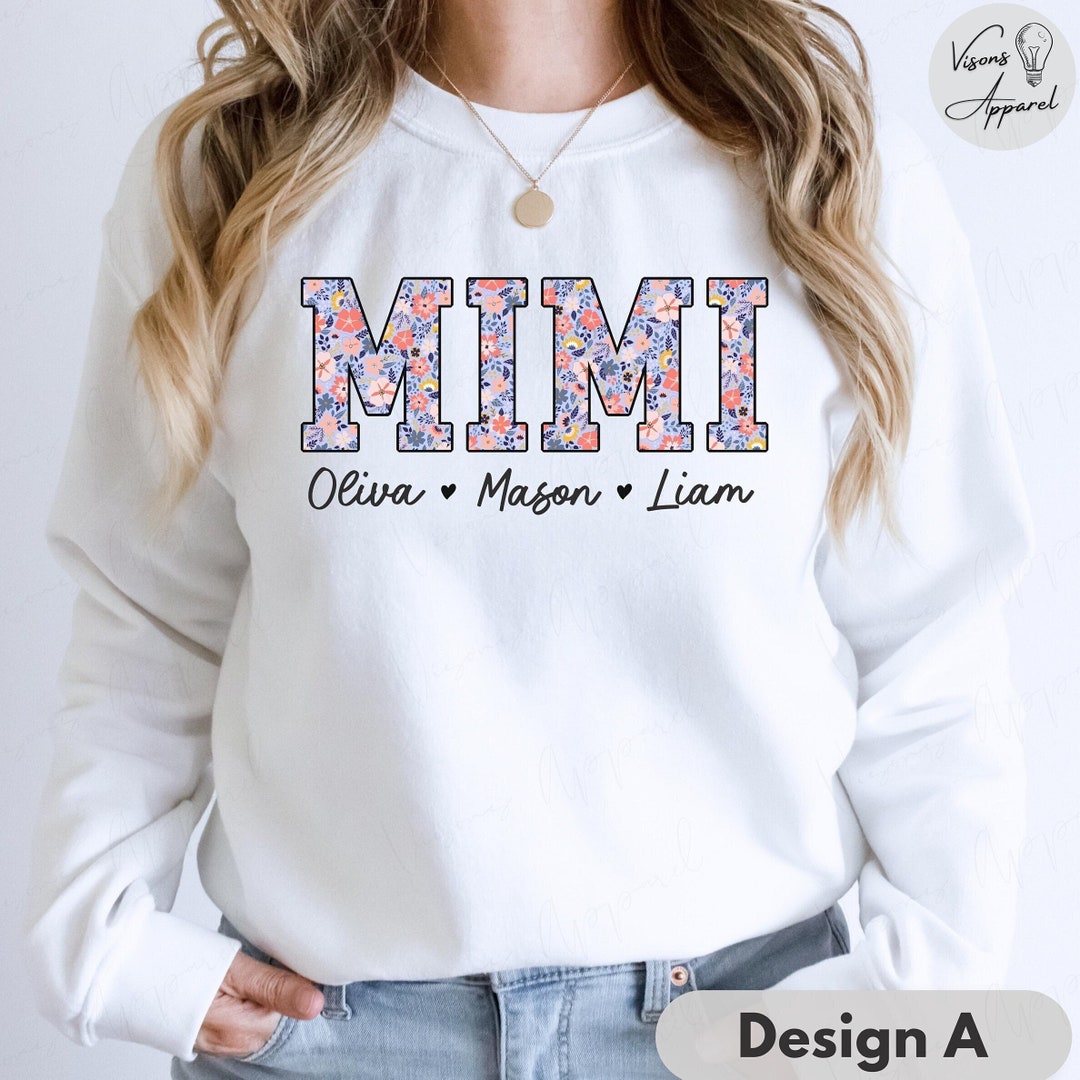 Custom Mimi Sweatshirt With Grandkid Names Personalized Gift for Mimi ...