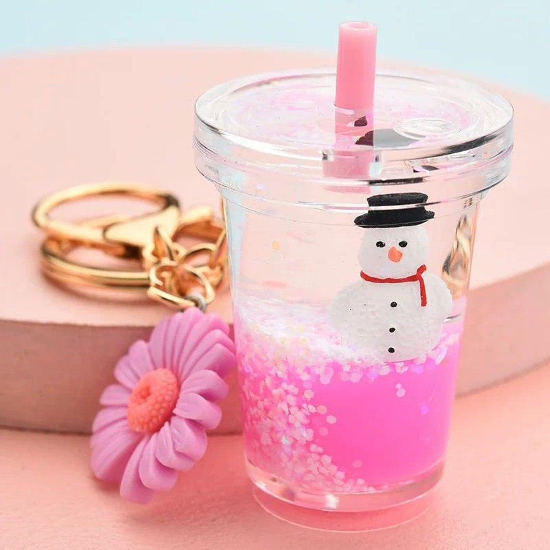 Christmas Boba Milk Tea, Bubble Tea Liquid Key Chain, Cute Boba Tea ...