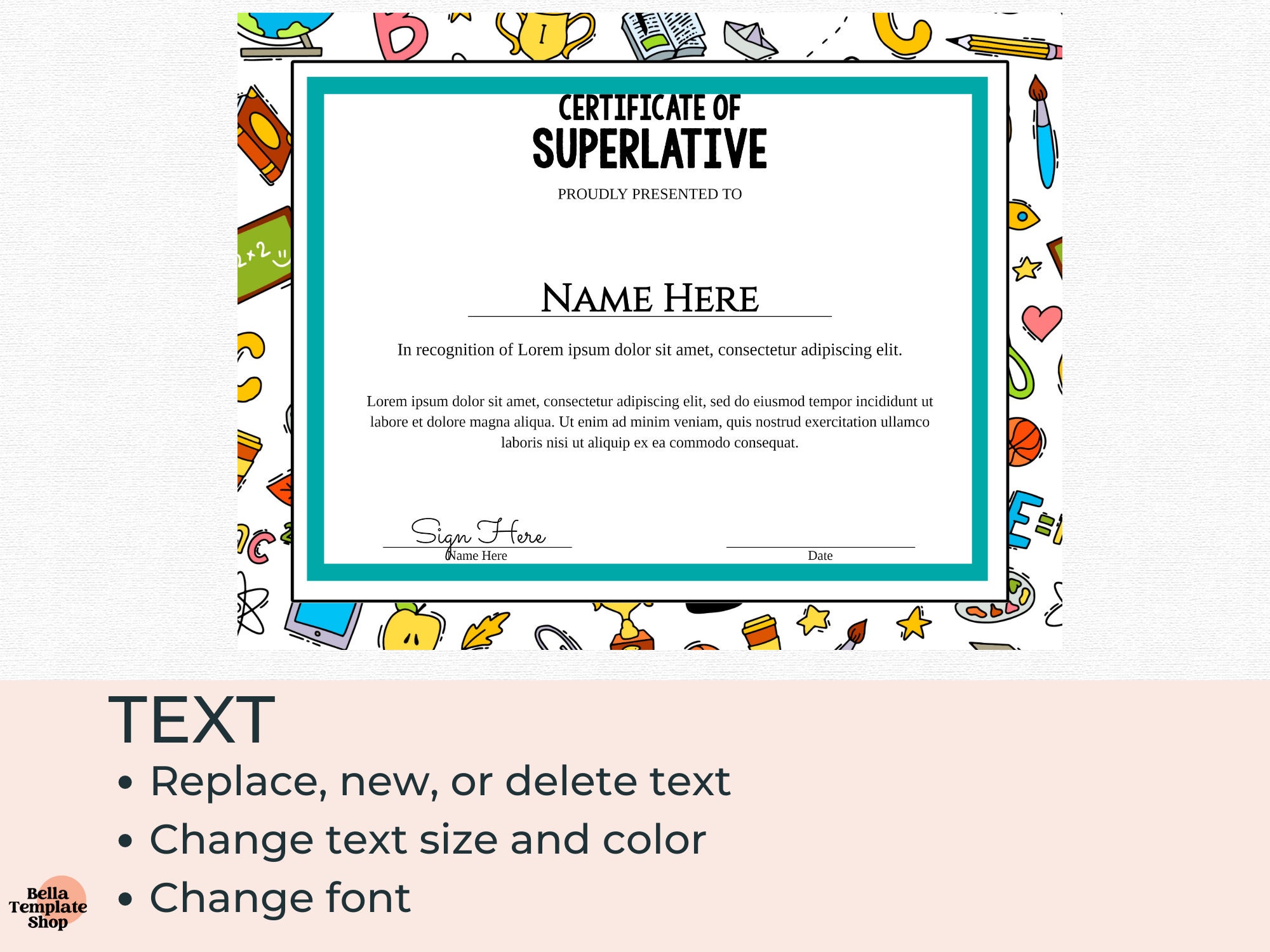Editable Superlative Certificate Printable Superlative - Etsy