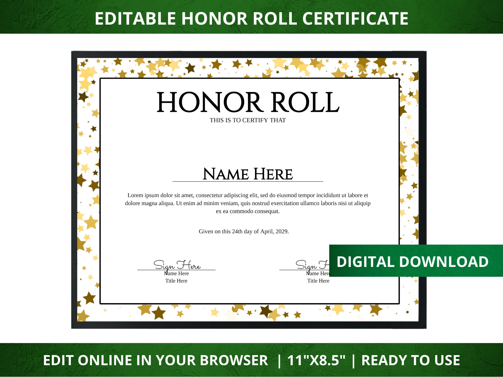 Free Honor Roll Certificate Template
