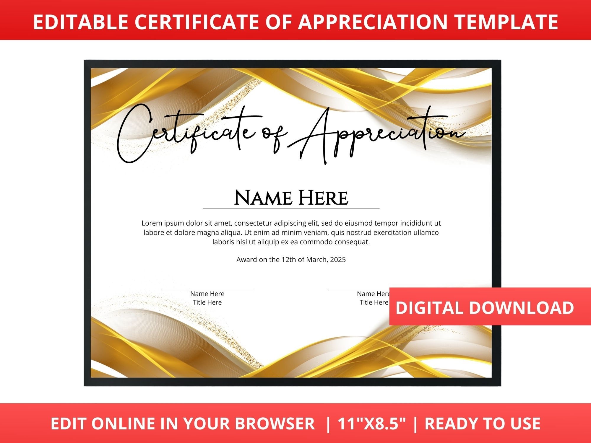 Blank Certificate Of Appreciation Background Design