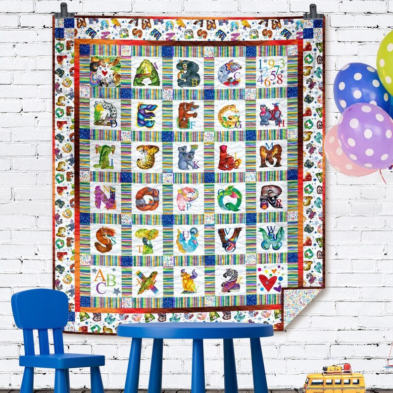 Amazing Alphabet - Uppercase "stripe" Quilt Kit - 52" X 59" - Etsy