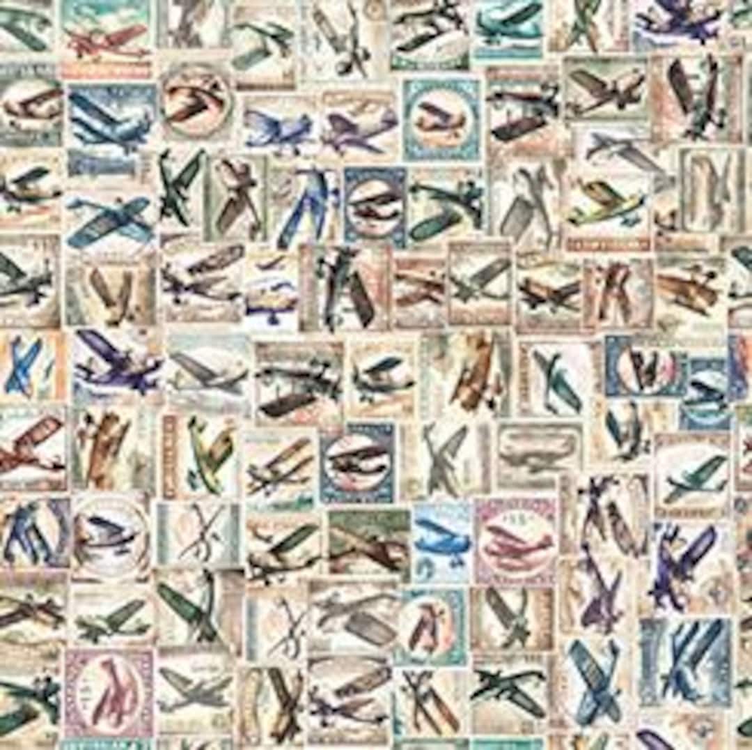 Flying High by Dan Morris - Multi Airplane Collage - Mfg. QT Fabrics ...