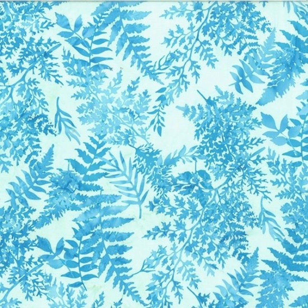 Bali Batik in French Blue Ferns From Hoffman Fabrics U2489-F7 Cotton ...