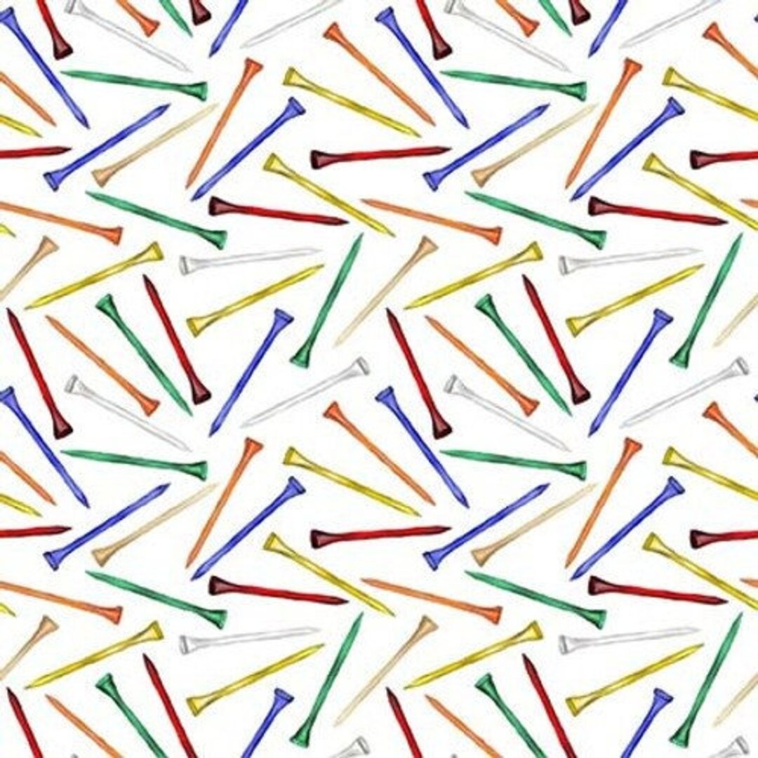 2821-01 Front Nine - White Tossed Golf Tees - Half Yard Cuts - Etsy