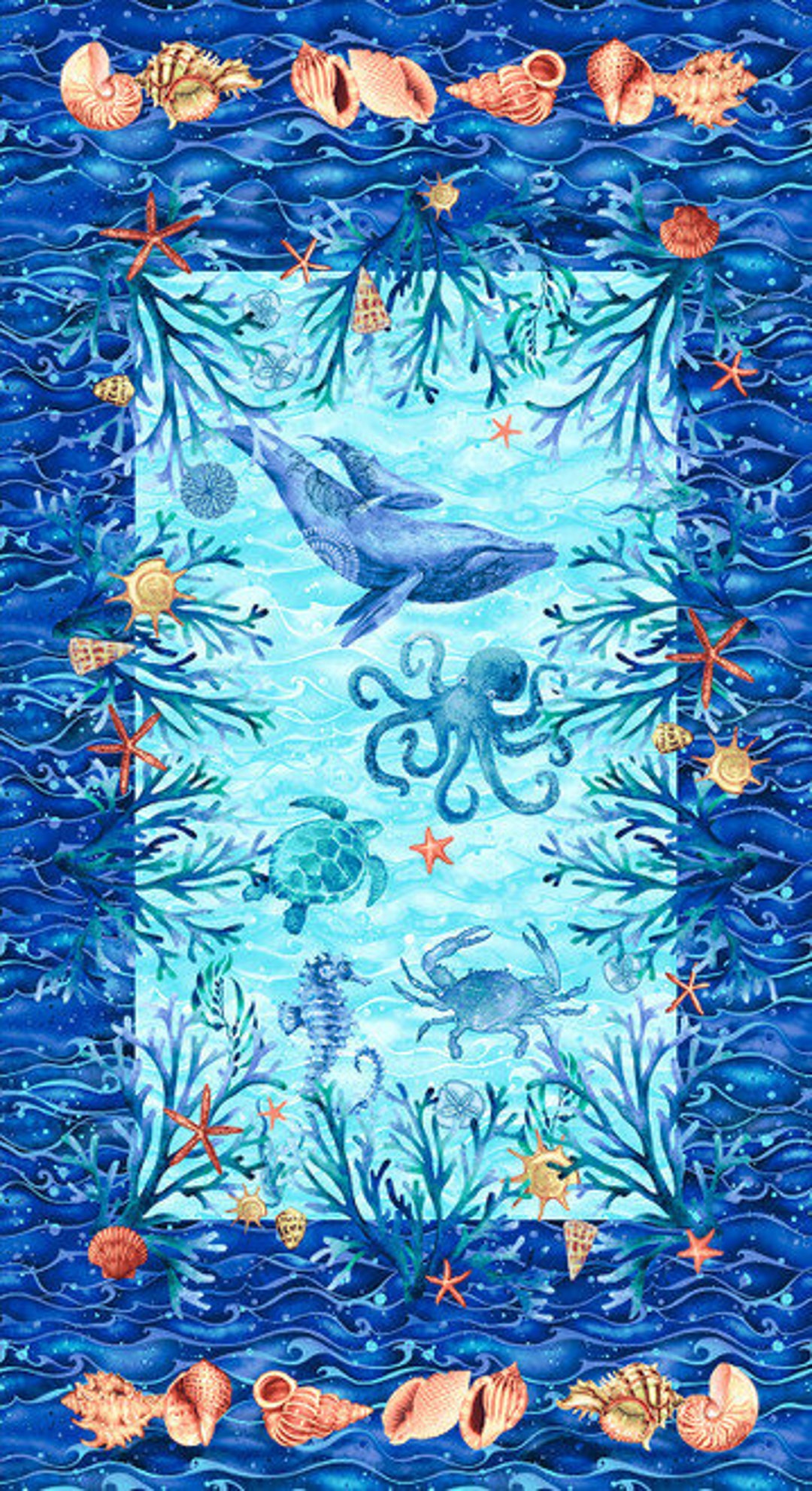 Deep Blue Sea Quilt Panel by Geoff Allen for Studio E Fabric - Etsy