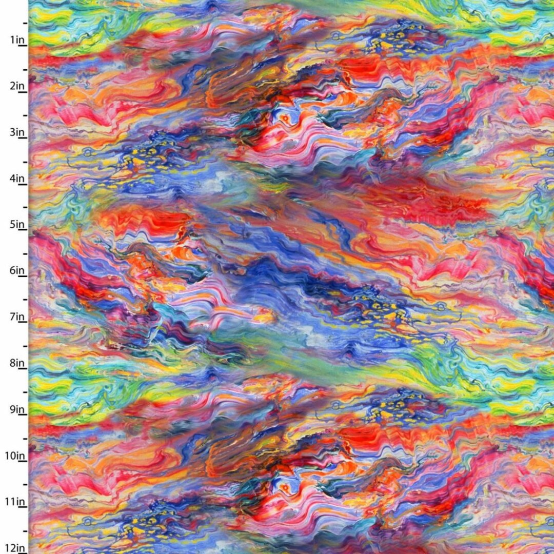 Multi Cos Coral Reef Digital by 3 Wishes 17990-MLT Half Yard Cut Quilt ...