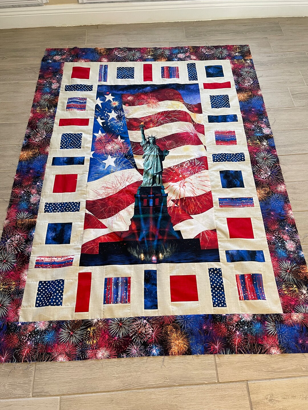 Lady Liberty Two by Four Quilt Kit - Finished Size 58.5" X 68.5" - Etsy