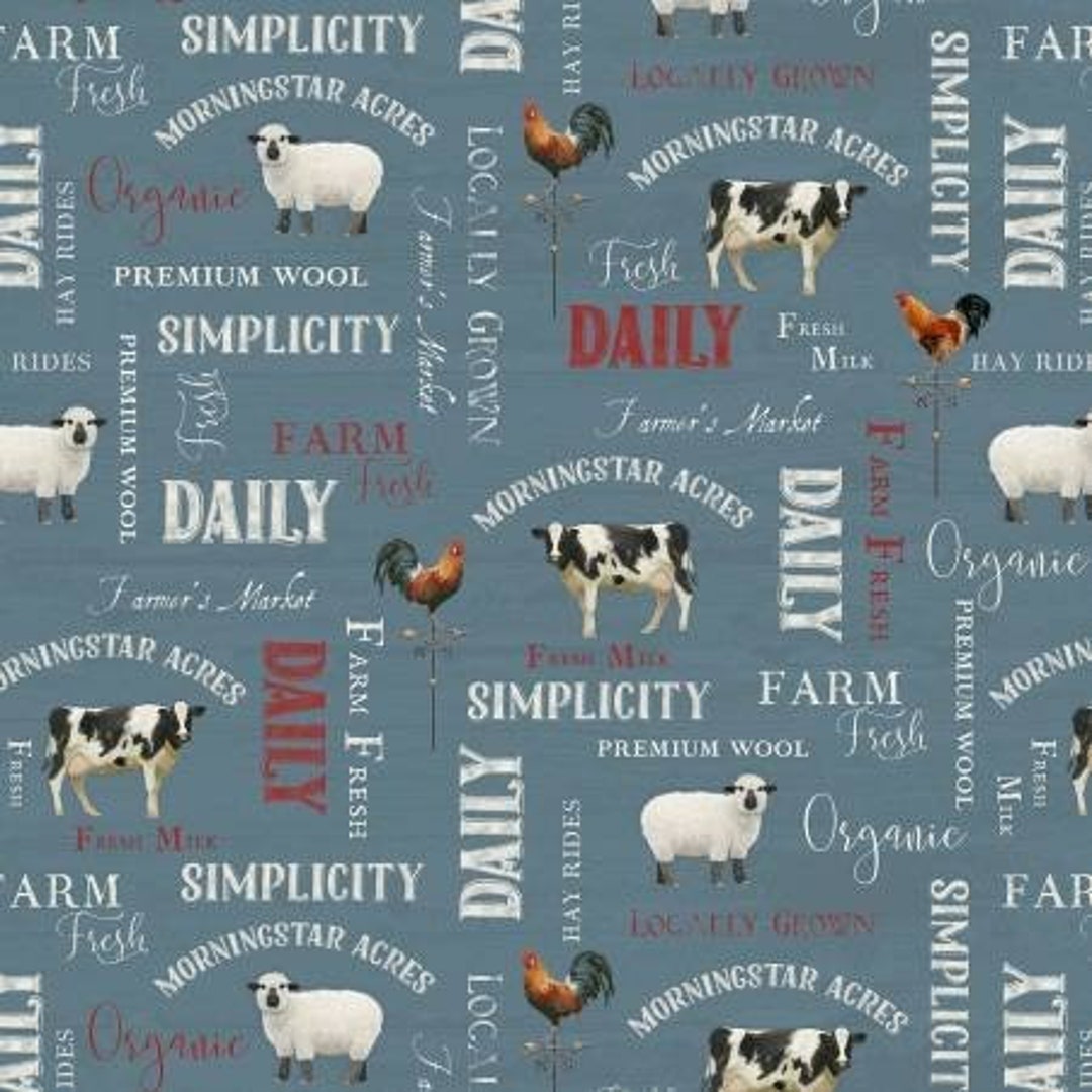 Farm Fresh by Audrey Jeanne Roberts-animals/words Blue-mfg. P&B ...