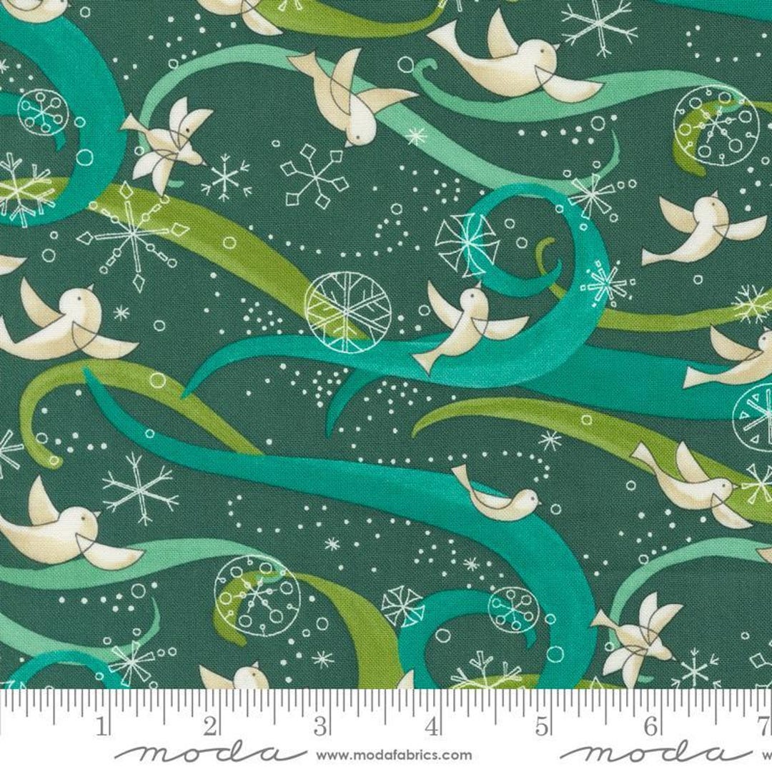 Winterly by Robin Pickens - Spruce Birds With Ribbons - Mfg. Moda - Mfg ...