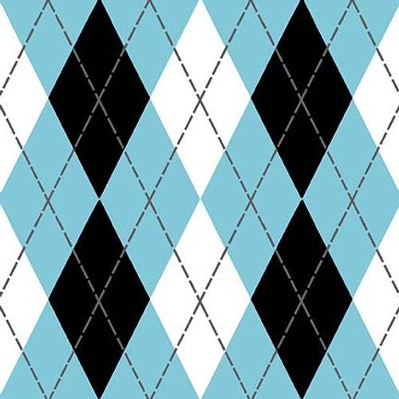 Blue Argyle Fabric - Etsy