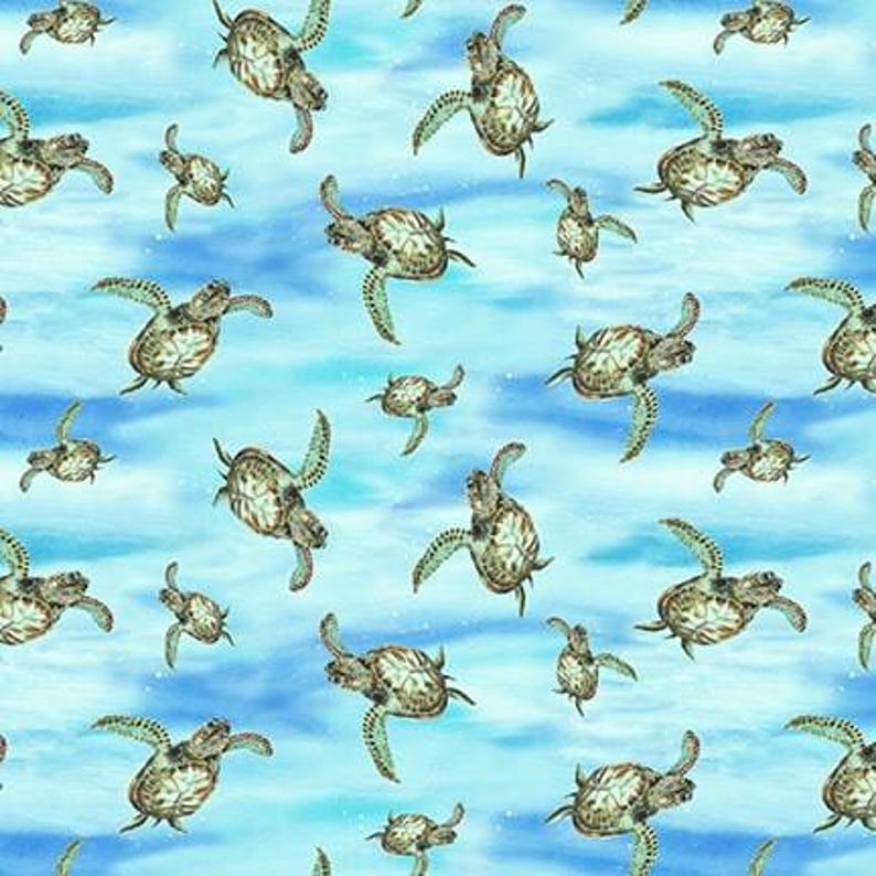 Turtle March Quilt Cotton Fabric Kit 63"x69" Featuring the Turtle March ...