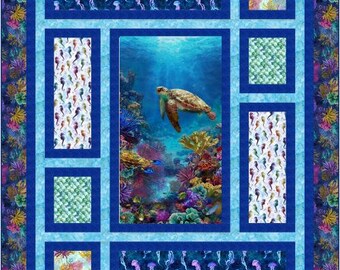 Turtle March Quilt Kit 2 by Lisa Marie Sparling-51x63featuring the ...