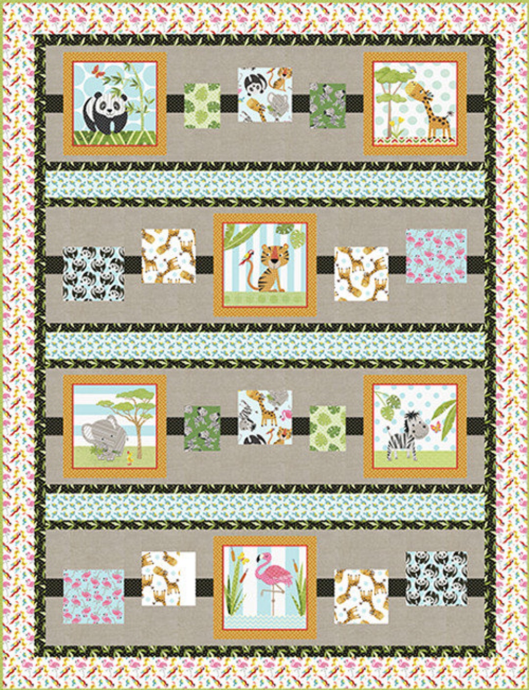 At the Zoo Quilt Kit Baby/toddler Quilt Kit by Studio E - Etsy